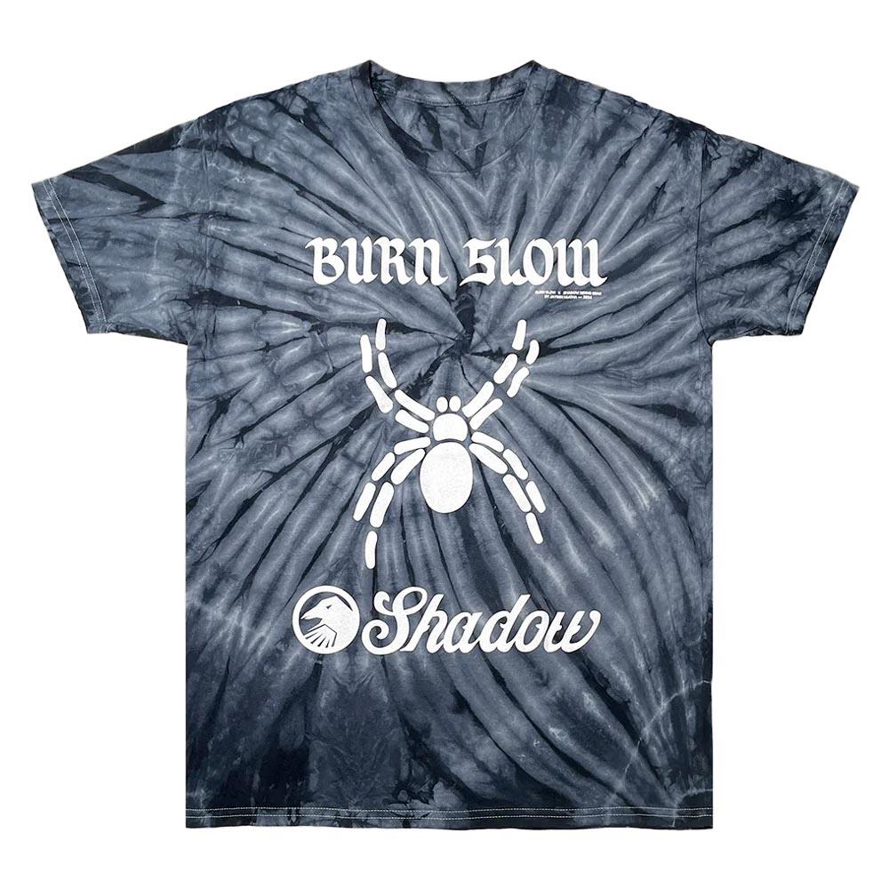 Burn Slow x Shadow Riding Gear Spider Logo T-shirt - Black Tie-Dye ...